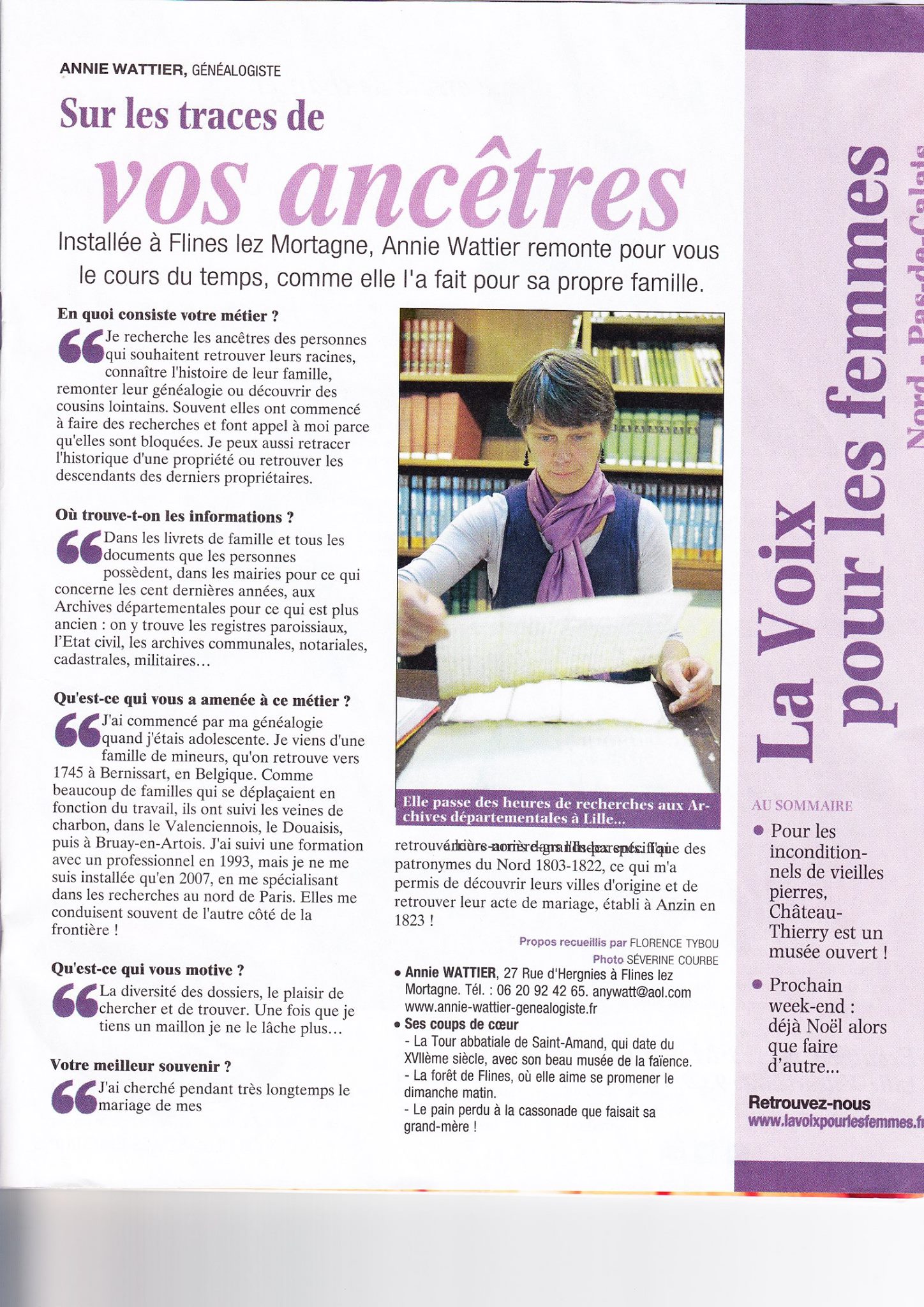 Interview d'Annier Wattier - Chambre des Généalogistes Professionnels (CGP)